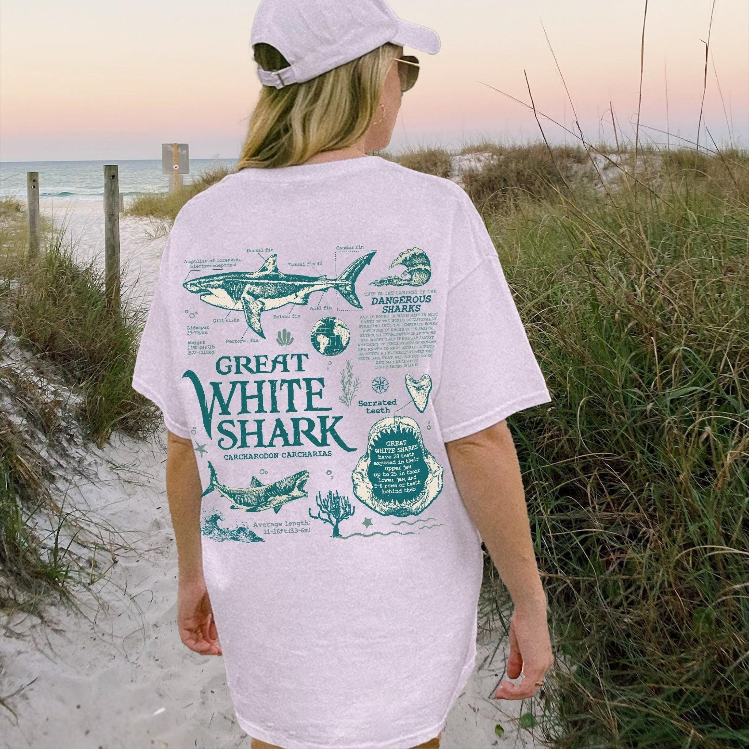 Great White Shark T-Shirt V2 – Blue Ocean Project CA