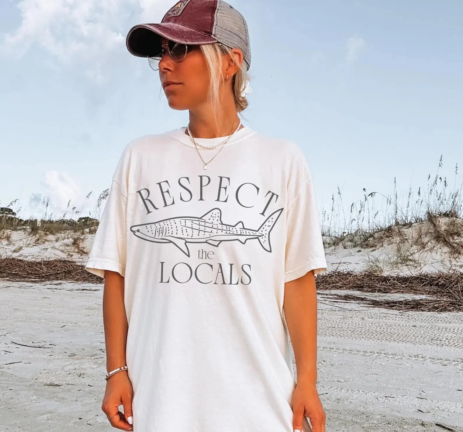 Respect The Locals Shark Tee V2 – Blue Ocean Project CA
